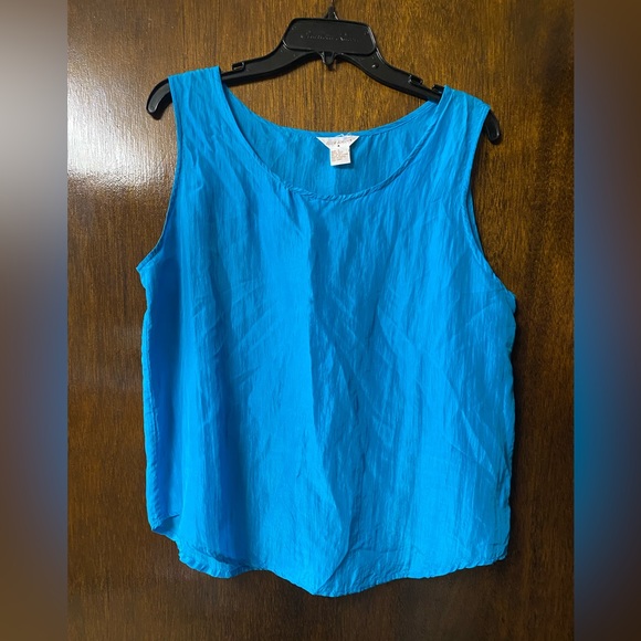 Ellen Ashley | Tops | Ellen Ashley Blue Silk Tank | Poshmark